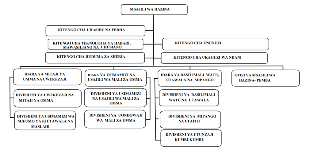 Muundo wa Ofisi – Hazina-Ofisi ya Msajili wa Hazina Zanzibar